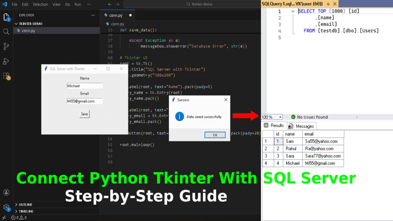 How to Connect Python Tkinter with SQL Server?