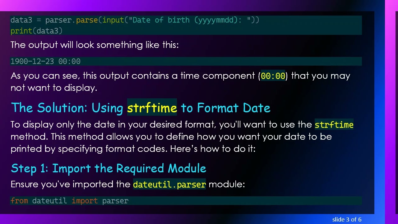How to Print Only Date with the dateutil Module in Python