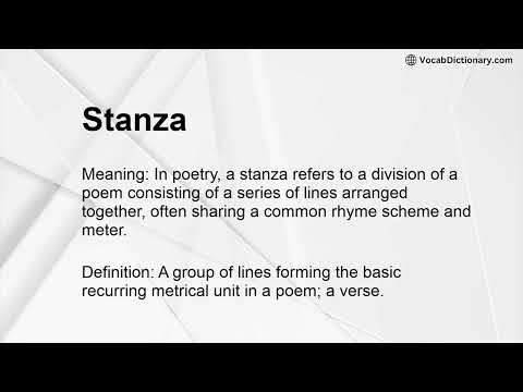 Stanza Meaning