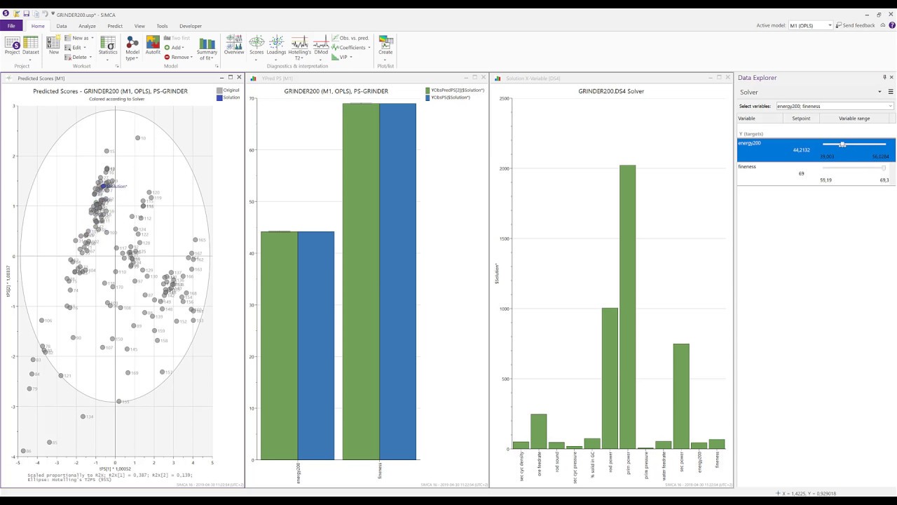 SIMCA 16 Score space explorer and Solver introduction