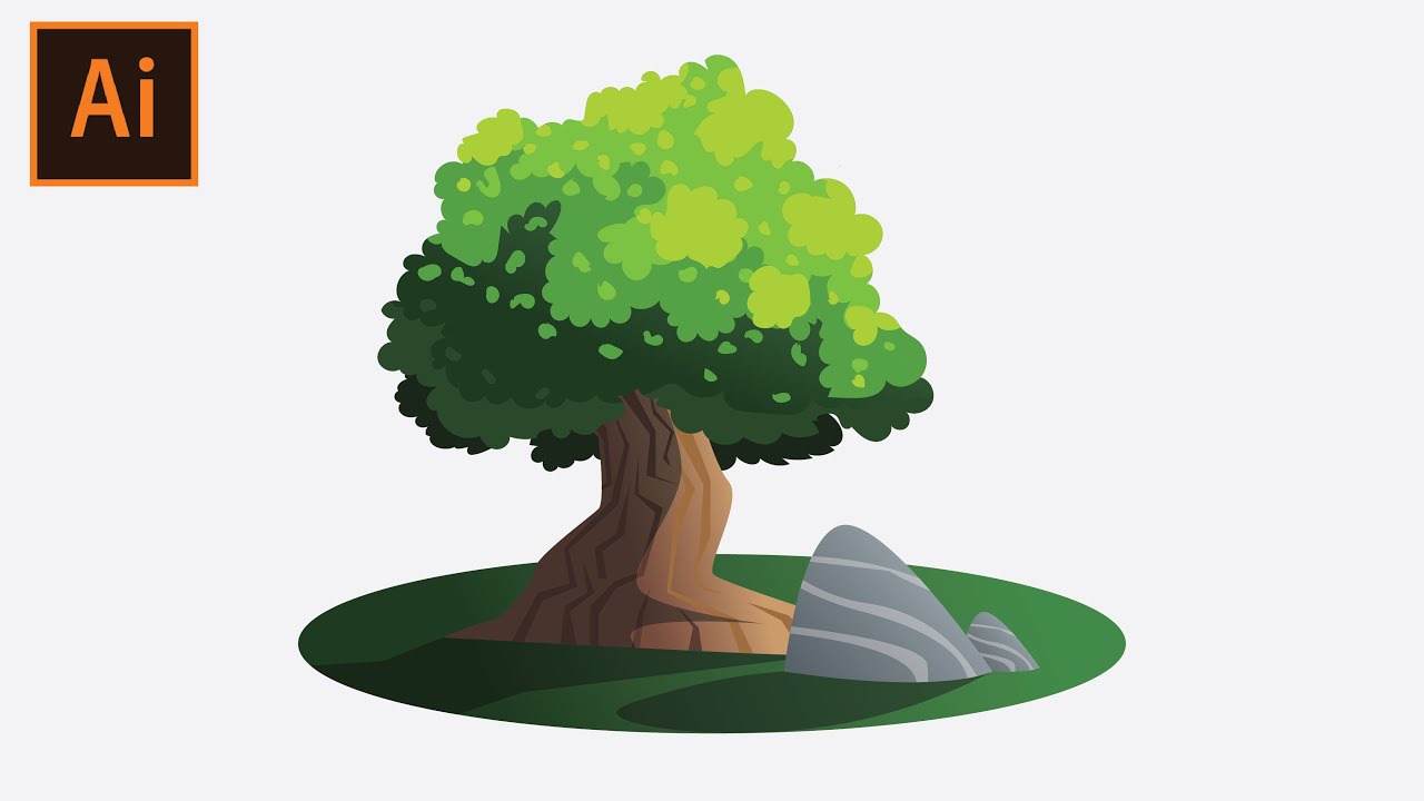Flat Design Tree Tutorial in Adobe Illustrator