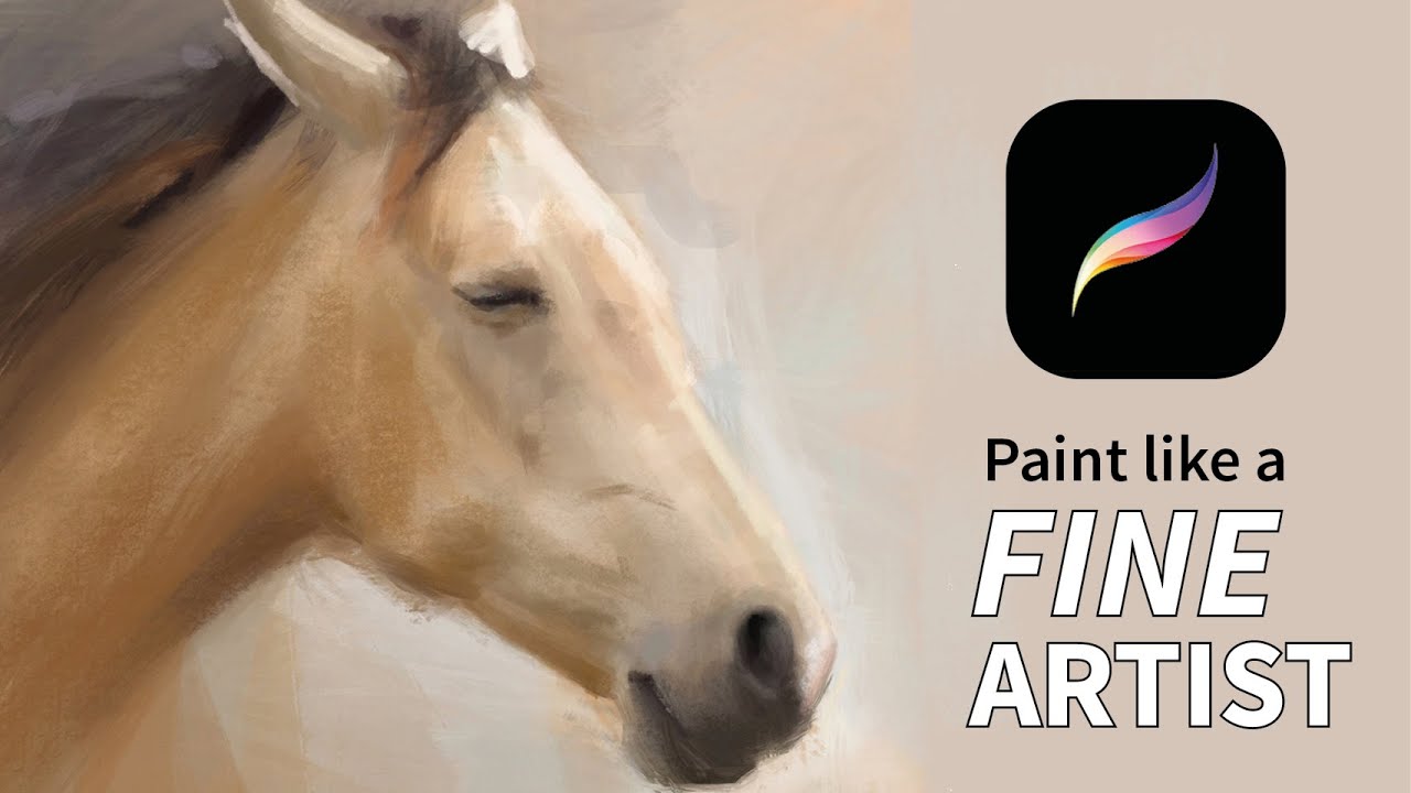 How To Paint Loosely In PROCREATE. Horse Painting Tutorial