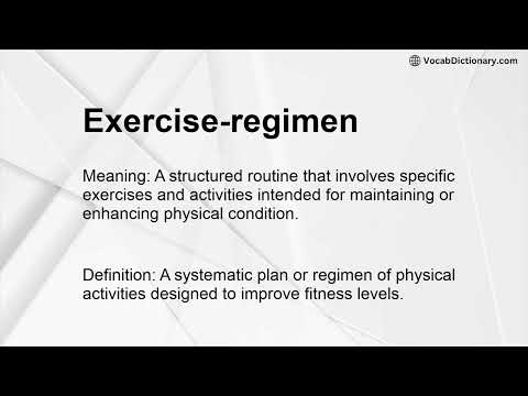 Exercise-regimen Meaning