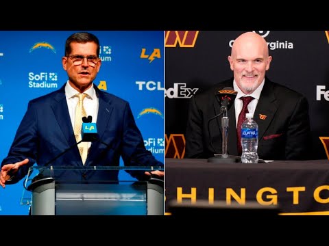 Which coach has a better first season? Jim Harbaugh or Daniel Quinn?