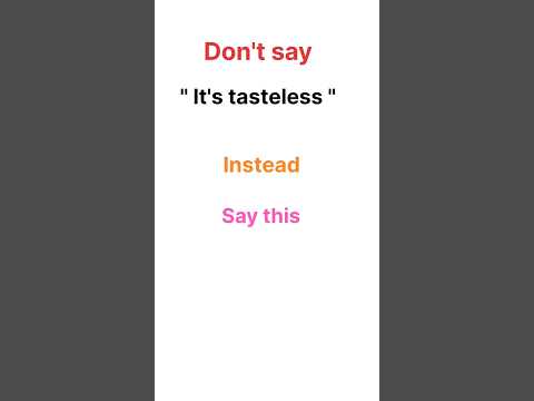 English vocabulary | Alternative words for "tasteless" | Speak English fluently and confidently
