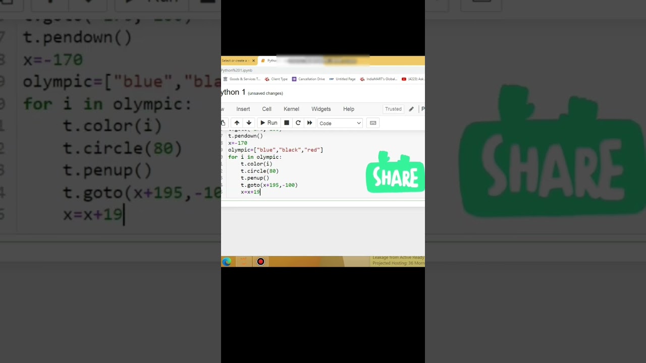 Draw Olympic Logo Using Turtle In Python