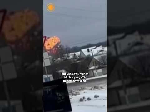 Plane carrying dozens of Ukrainian prisoners crashes in Russia #shorts