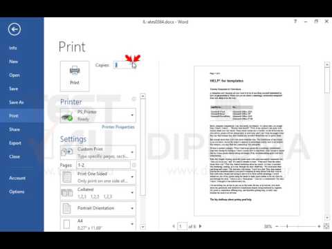 Print the first 2 pages in 5 copies with collation