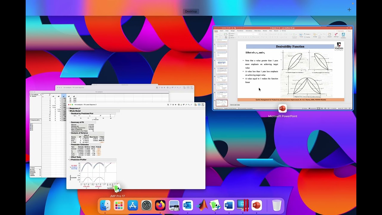 Desirability Function Optimization in JMP
