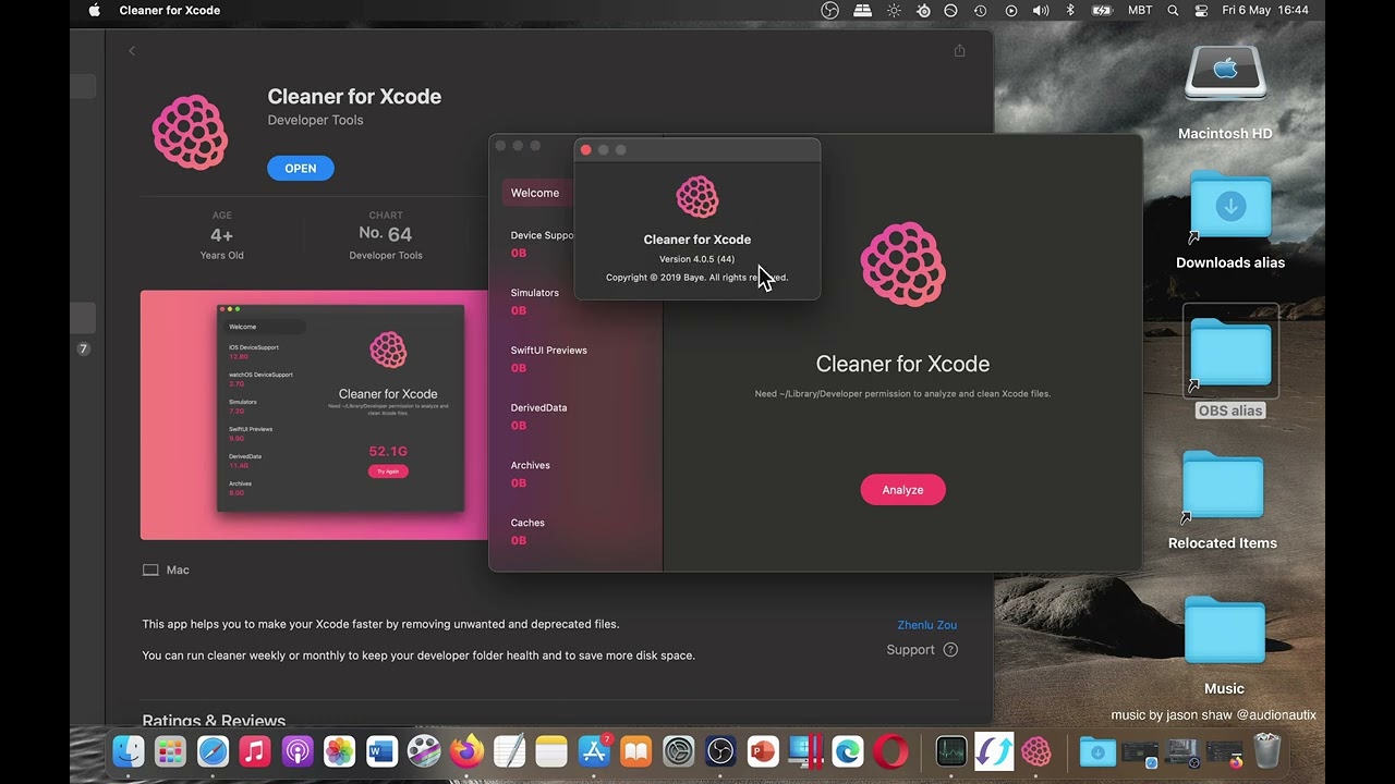 Cleaner for Xcode Developer Tools App [MAC] Basic Overview - Mac App Store