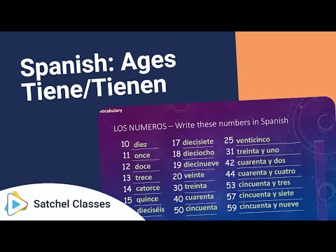 Spanish Ages Tiene:Tienen | Spanish | Satchel Classes