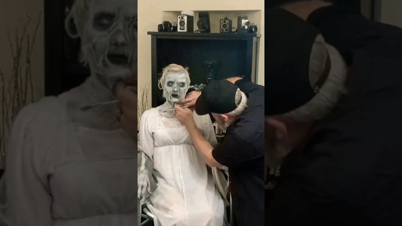 Time-lapse of our ghost makeup. #diymakeup #halloweenmakeuplook #indiefilmmaking
