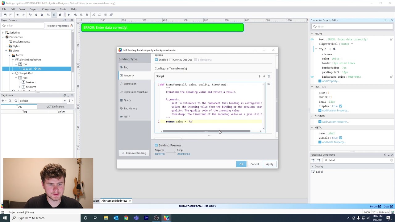 Ignition Perspective Message Handler Example - Part 1