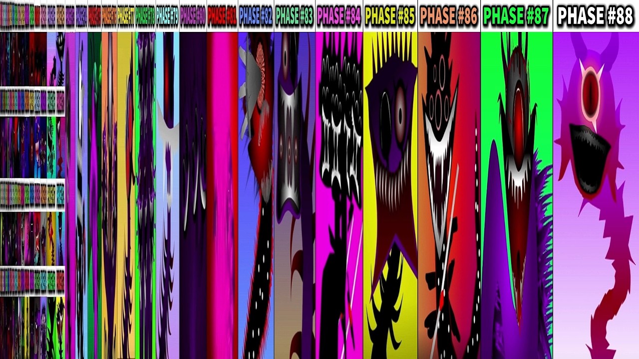 Phase 1-2-3-4 VS Phase 5 VS Phase 6  VS Phase 7 VS Phase 8 VS Phase 9-88 in Incredibox Sprunki!