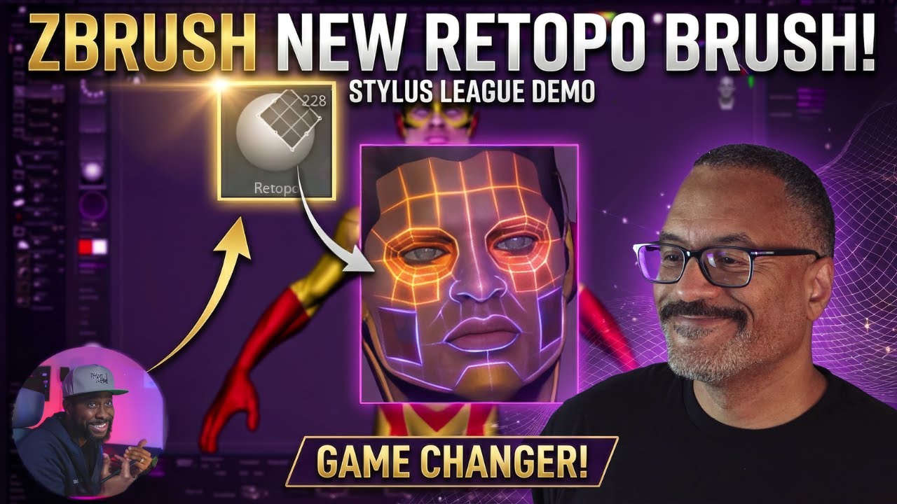 ZBrush 2026.1 NEW Retopo Brush: This Changes Everything! (Stylus League Demo)