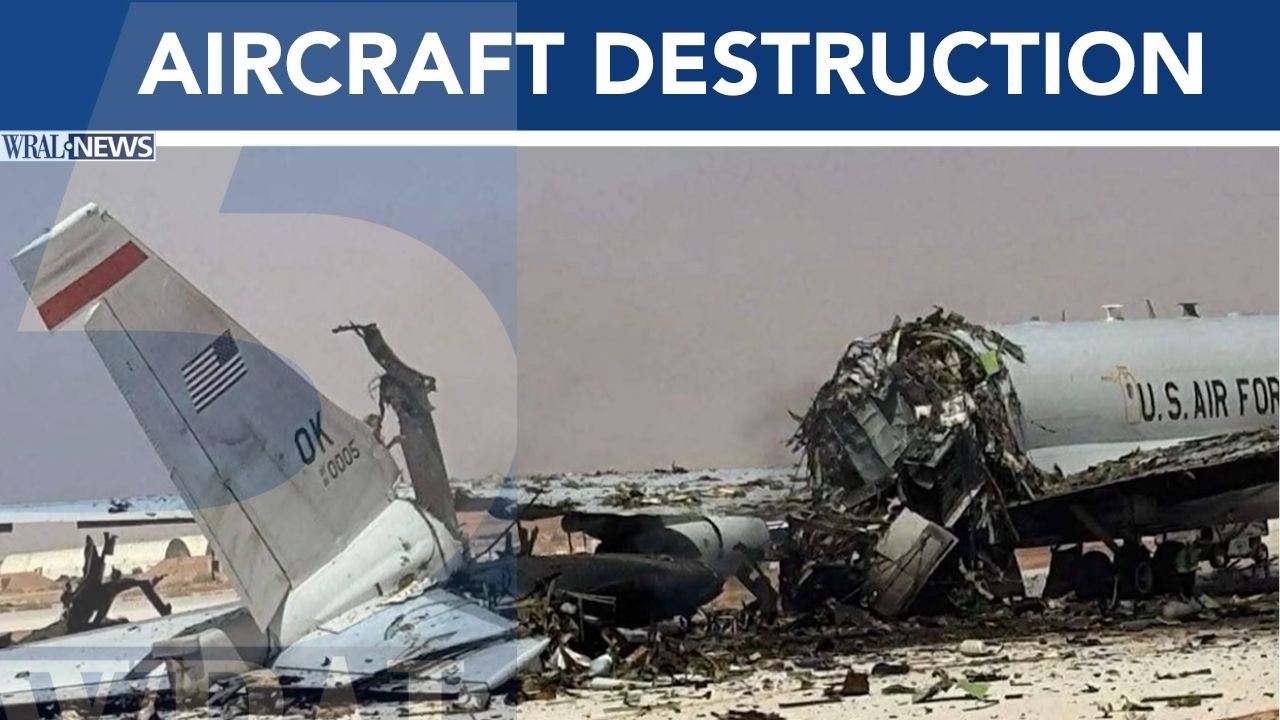 US aircraft destroyed by Iranian airstrikes images released