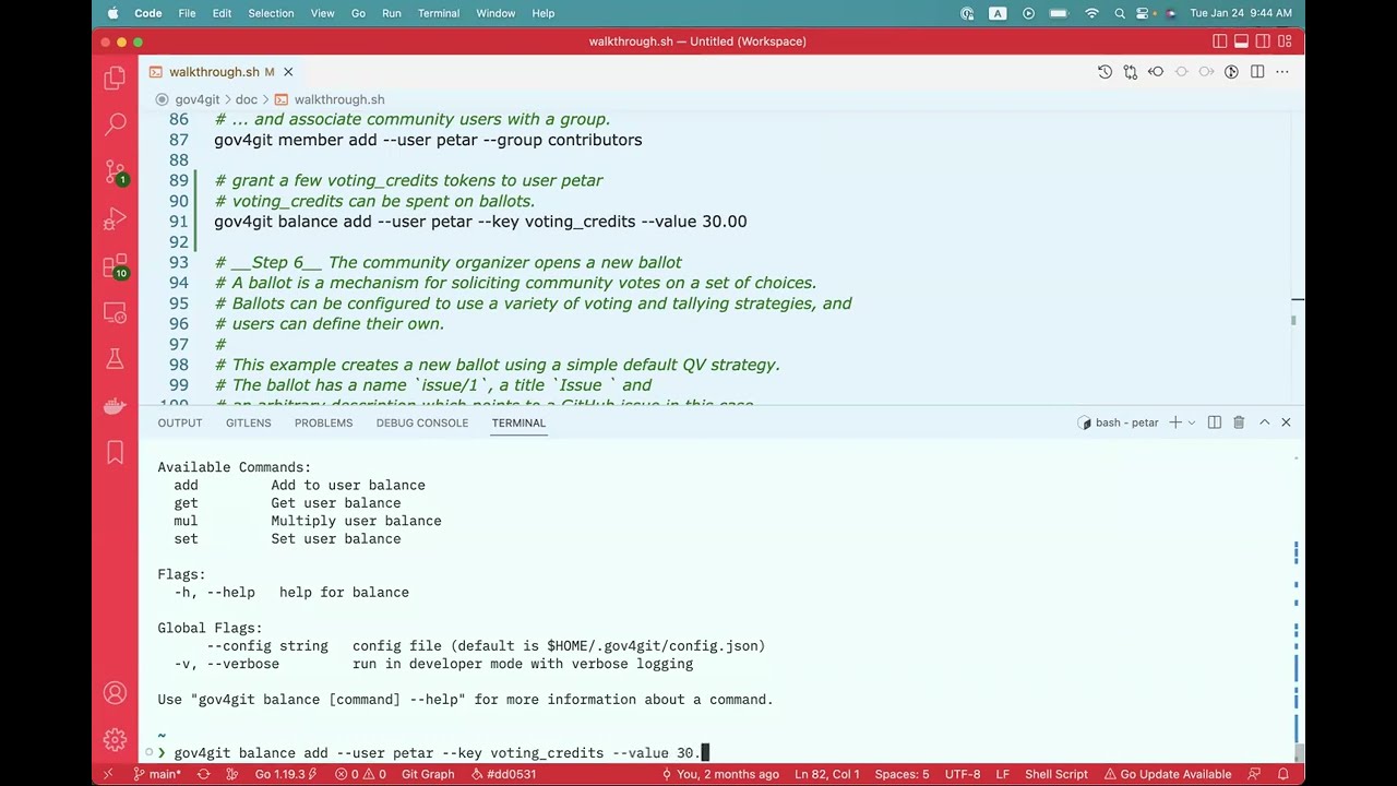 Walkthrough Demo: Gov4git