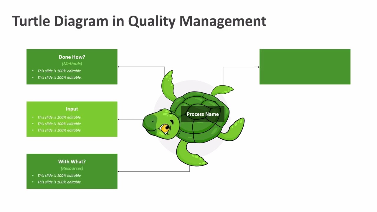 Turtle Diagram in Quality Management PowerPoint Template | Kridha Graphics