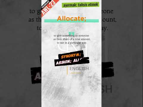 23 Allocate #AWL #academicvocabulary #vocabulary #pronunciation #570AWL #570 #englishlearning