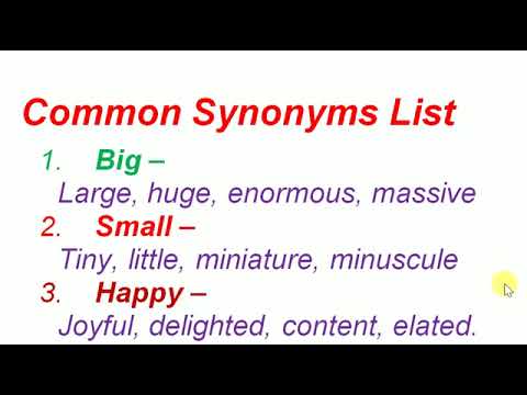 Basic synonyms list .