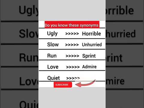Do you know these synonyms?