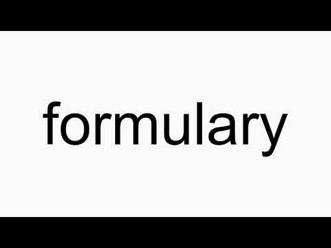 How to pronounce formulary