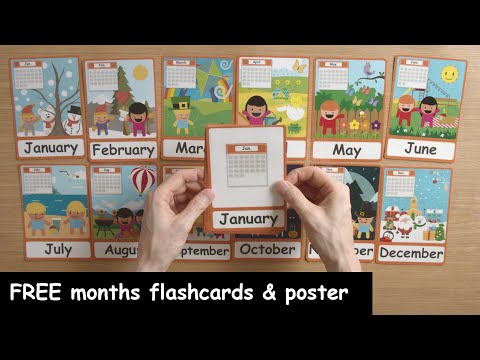 Months of the year flashcards introduction - FREE Printable flashcards for kids!