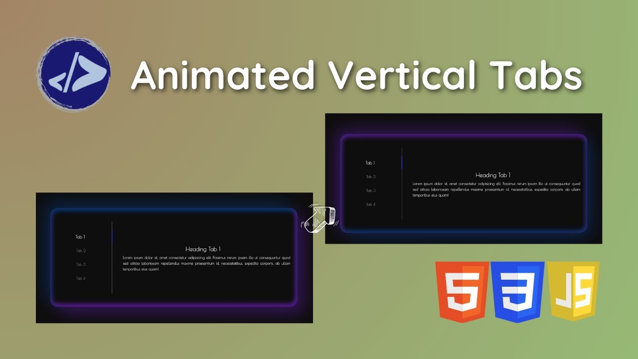 Animated Vertical Tabs | Customized Dev | Animated Vertical Tabs using HTML, CSS & JavaScript