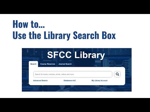 How to Use the Library Search Box