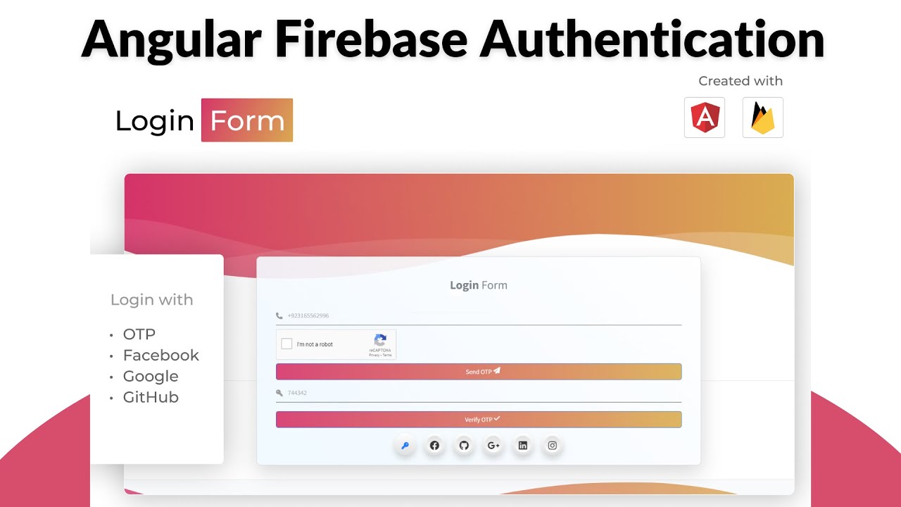 Angular Firebase Authentication With OTP, Facebook, Google, GitHub
