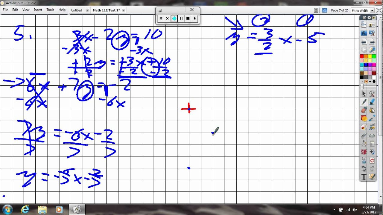 Math 112 Test #2 Spring 2012