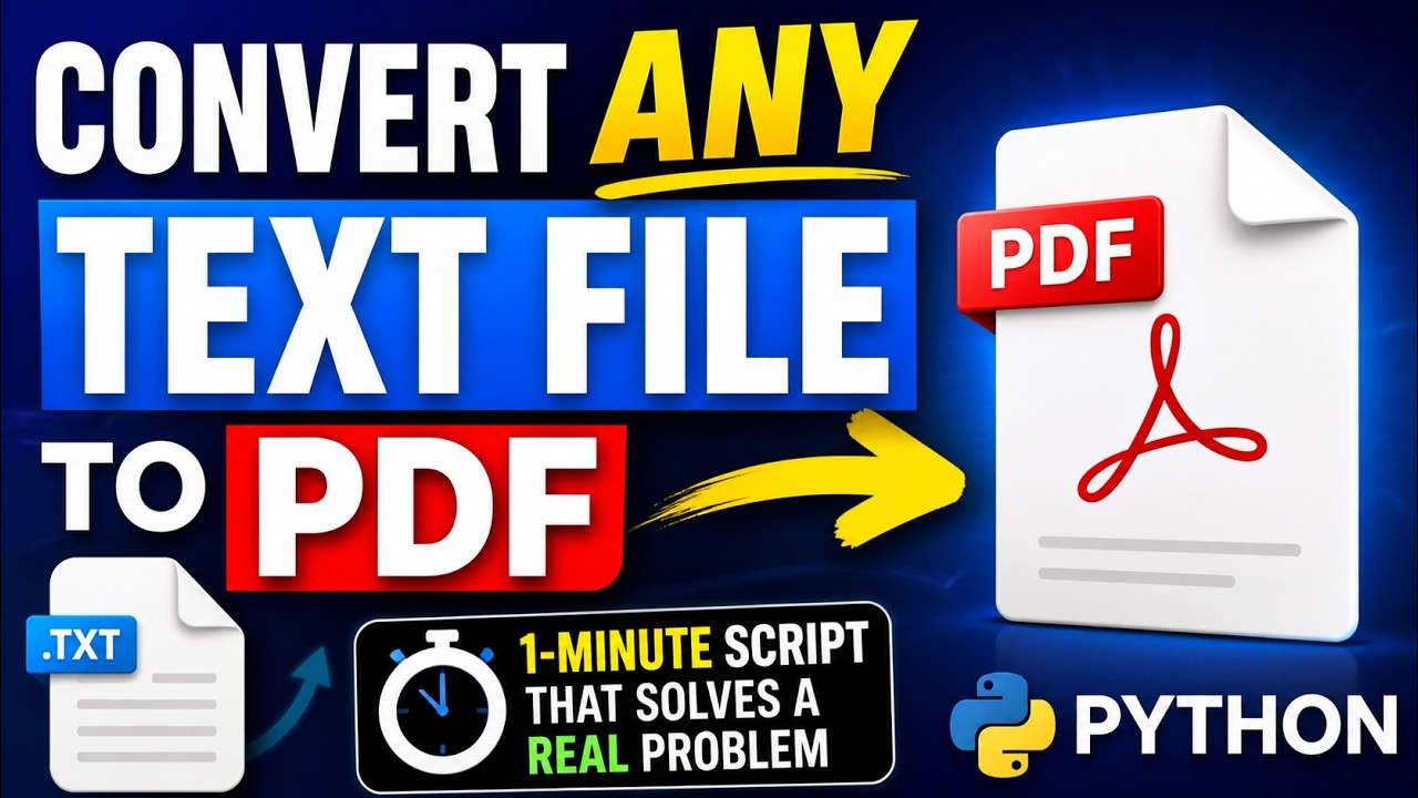 Convert ANY Text File to PDF in Python (This 1-Minute Script Fixes a Real Problem FAST)