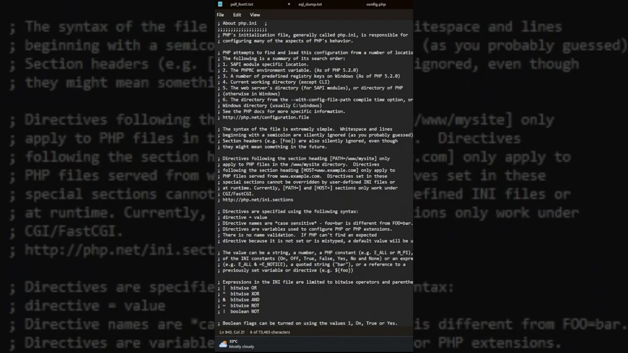 Updating php.ini setting to enable sqlite support in PHP