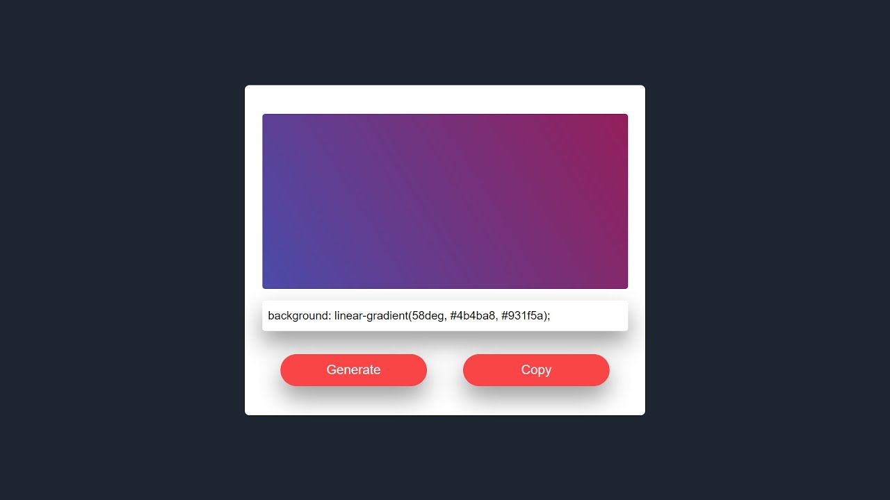 Gradient Color Generator Using HTML, CSS & JavaScript