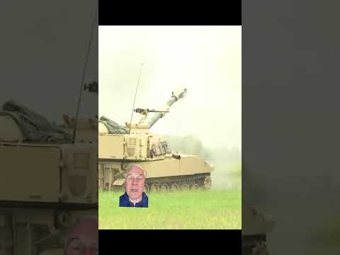 US Army M109 Paladin 155mm artillery vehicle testing GPS-guided Excalibur rounds.#army #military