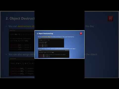 Mastering Object Destructuring in JavaScript #codinglife #shortsvideo #shorts