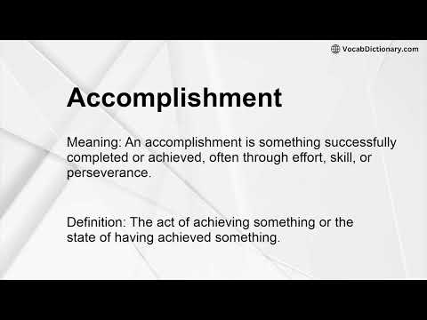 Accomplishment Meaning