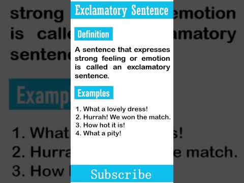 What is Exclamatory Sentence I #exclamatorysentence #english #grammar #spokenenglish #shorts #viral