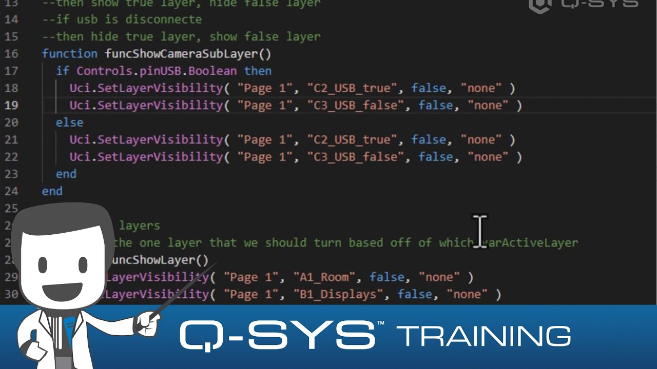 Q-SYS Training | Control and UCI ADVANCED - E3 - Camera Controls Scripting Part One
