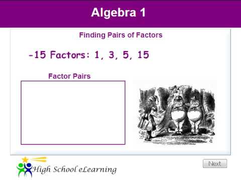 Algebra - Finding Pairs of Factors