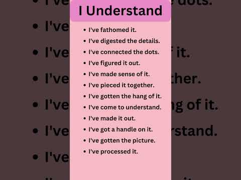 other ways to say "I Understand" #vocabulary #learnenglish #synonyms