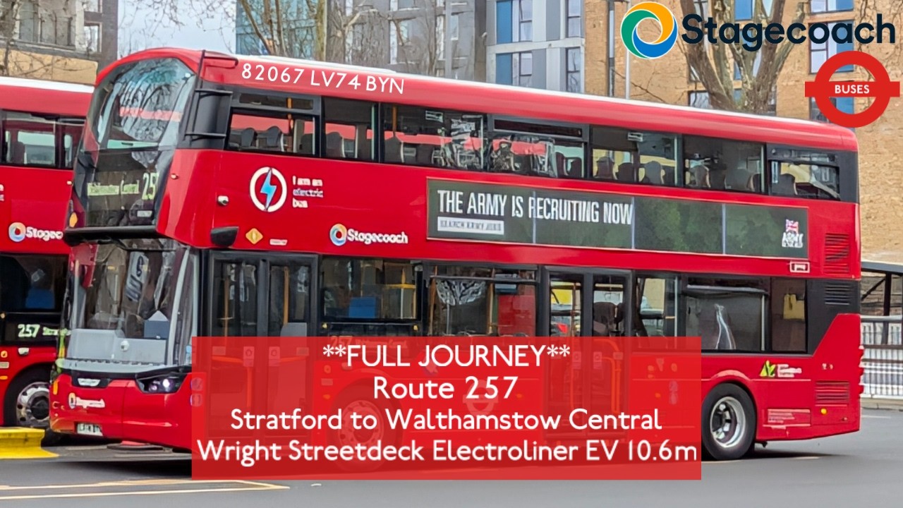 Full Journey on Bus Route 257 Stagecoach London (82067 | LV74 BYN)