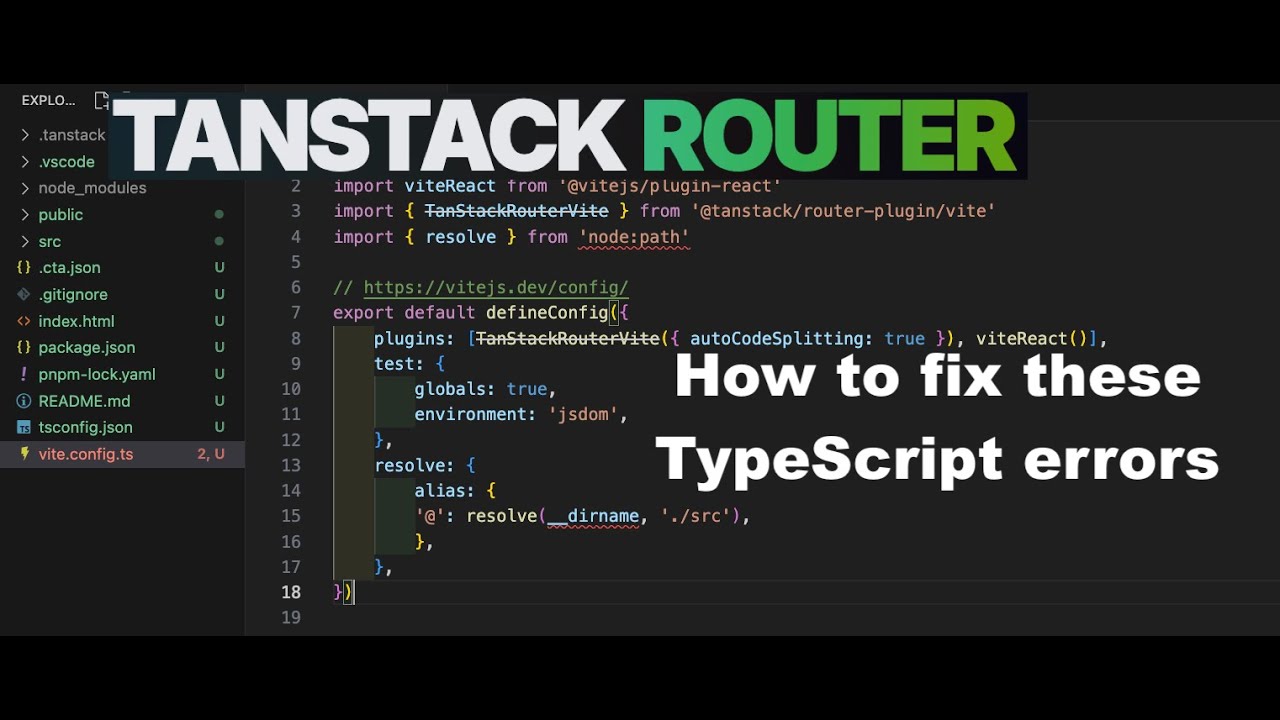 How to Fix TanStack Router CLI Starter Project TypeScript Errors & Update Node Types