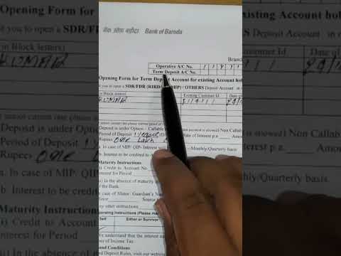 How to Fill Bank Of Baroda Fixed Deposit Form in 2023 Shorts Video #shorts #ajitkkd
