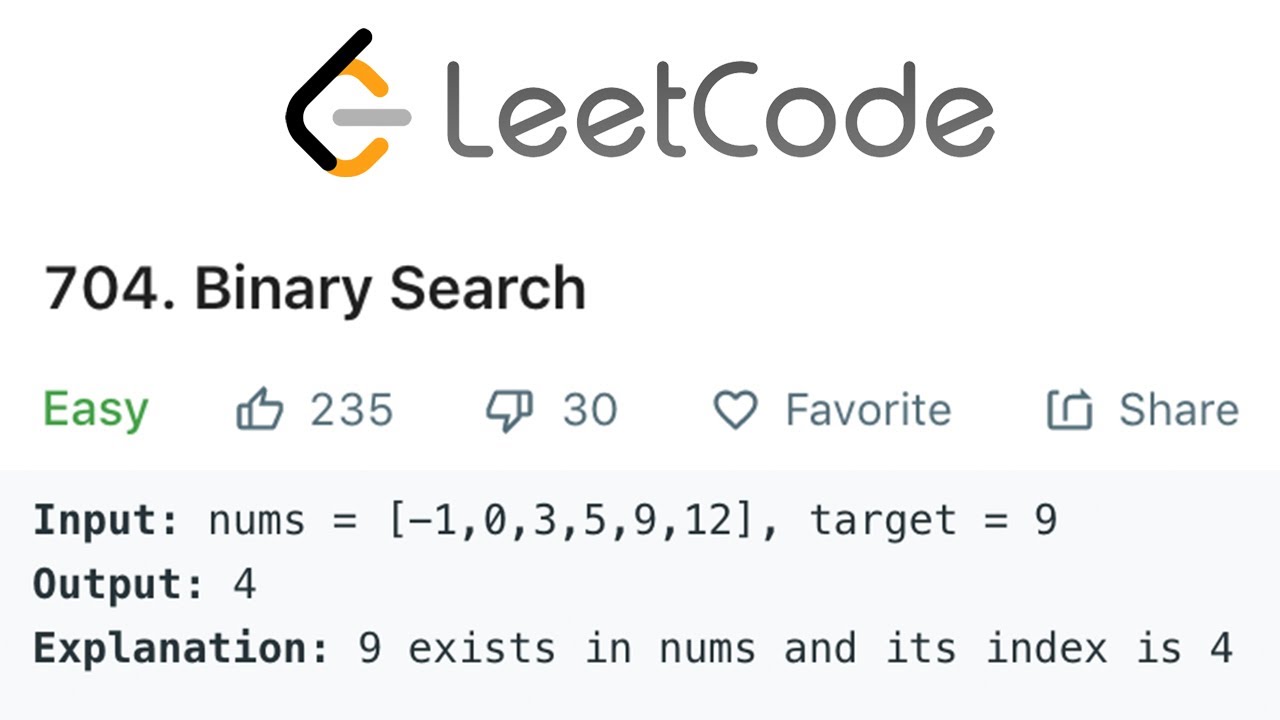 LeetCode Binary Search Explained - Java Solution