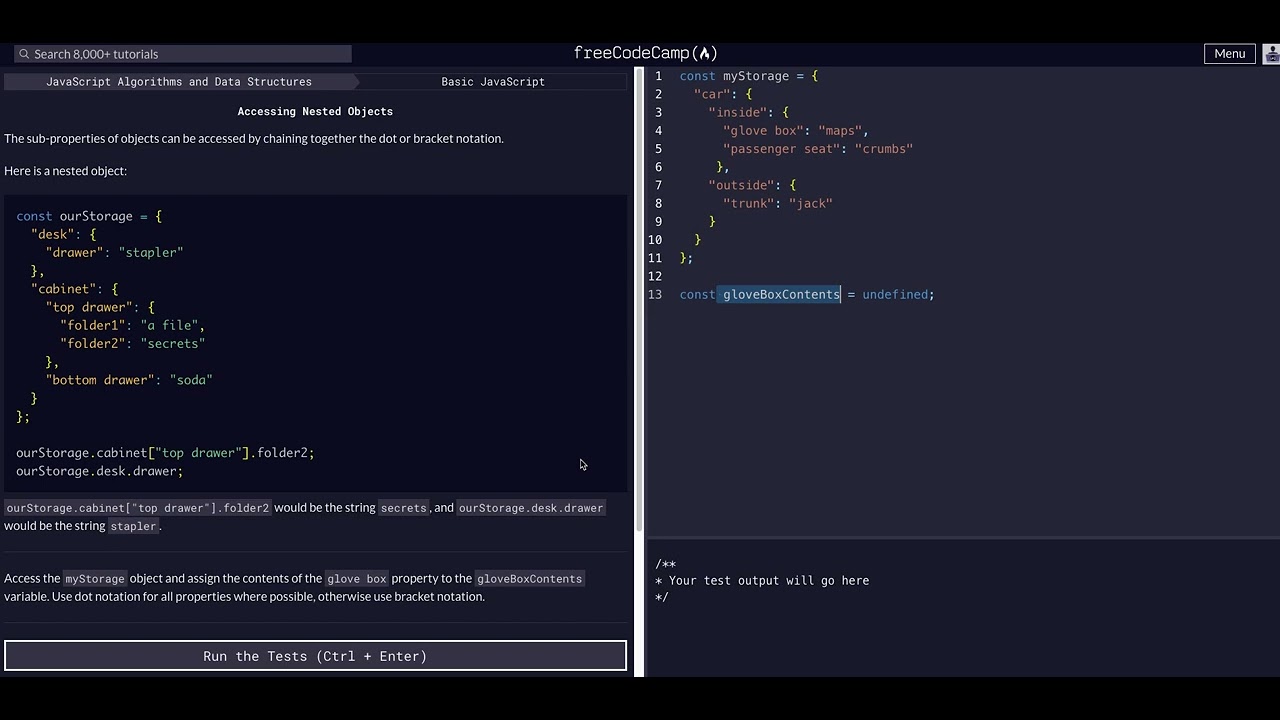 Accessing Nested Objects - Free Code Camp Help - Basic Javascript Algorithms & Data Structures