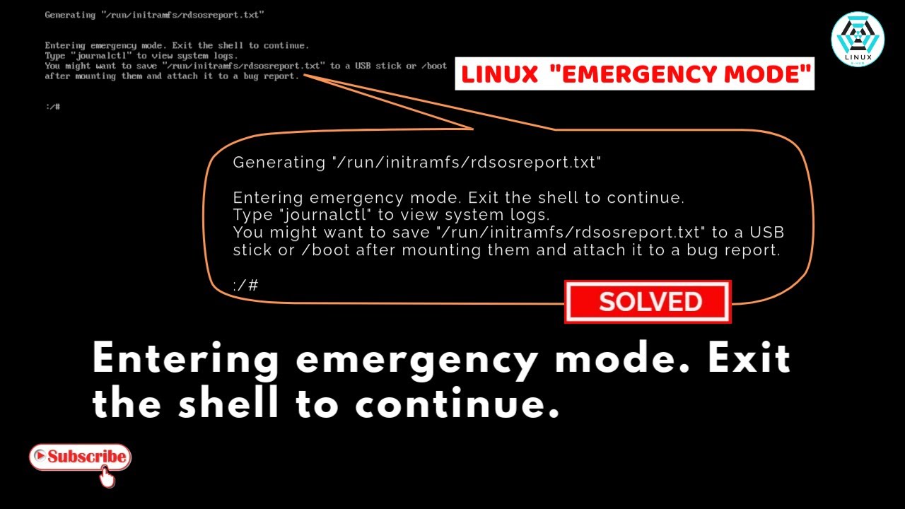 Entering emergency mode. Exit the shell to continue [SOLVED] #linux #linuxtroubleshooting #mprashant