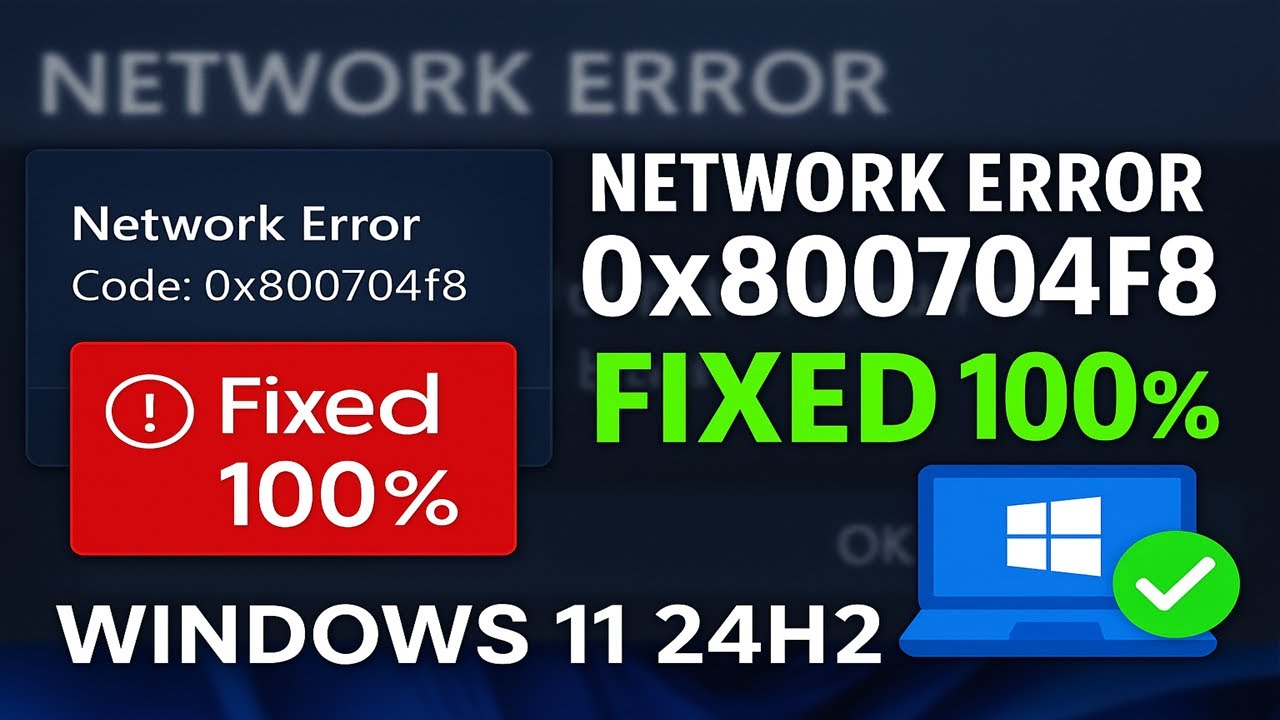 Fix Network Error Code 0x800704f8 in Windows 11 24H2 | 100% Working Solution