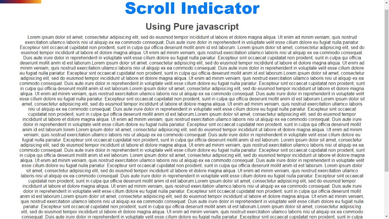 Responsive page scroll indicator using pure JavaScript | JavaScript tutorials