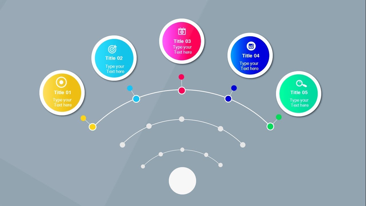 5 Steps Infographic circular design slide in PowerPoint